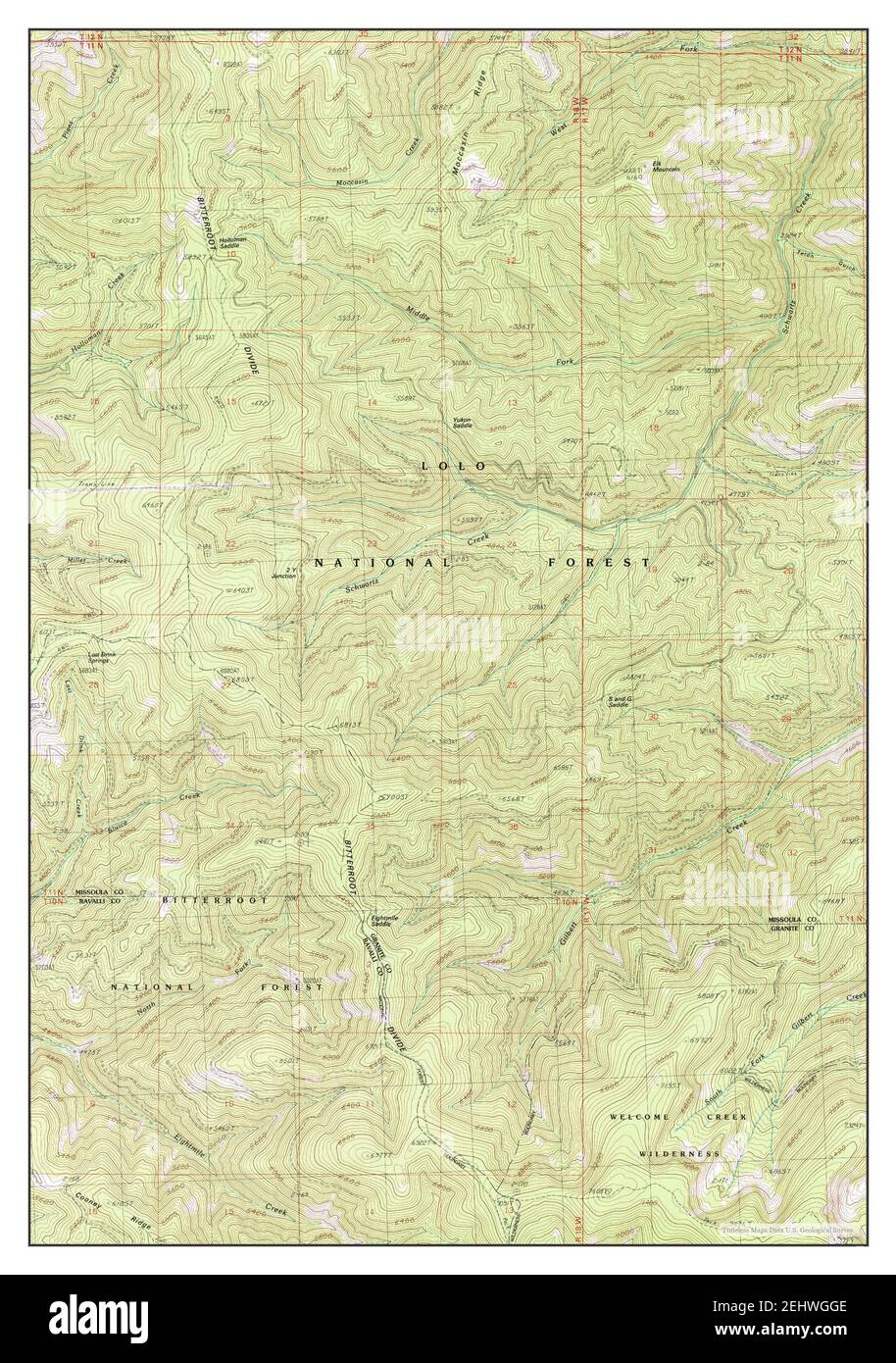 Elk Mountain, Montana, map 1989, 1:24000, United States of America by ...