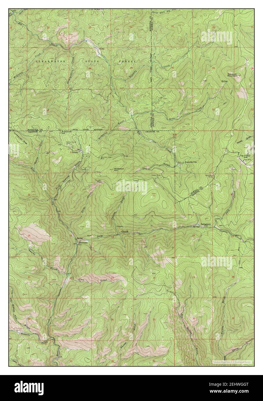 Elevation Mountain, Montana, map 1965, 1:24000, United States of ...