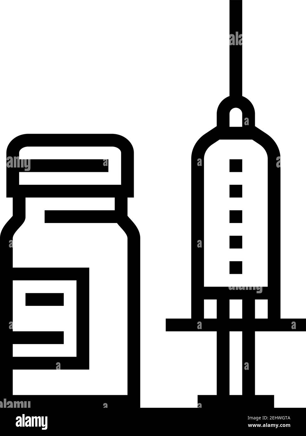 syringe anesthesia and ampoule line icon vector illustration Stock ...