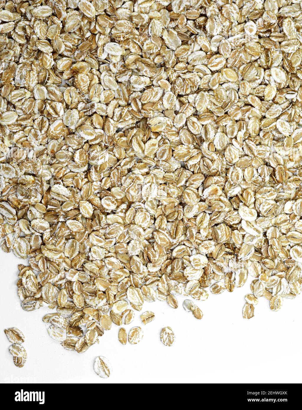 Rye oat flakes isolated on white , macro close up Stock Photo - Alamy