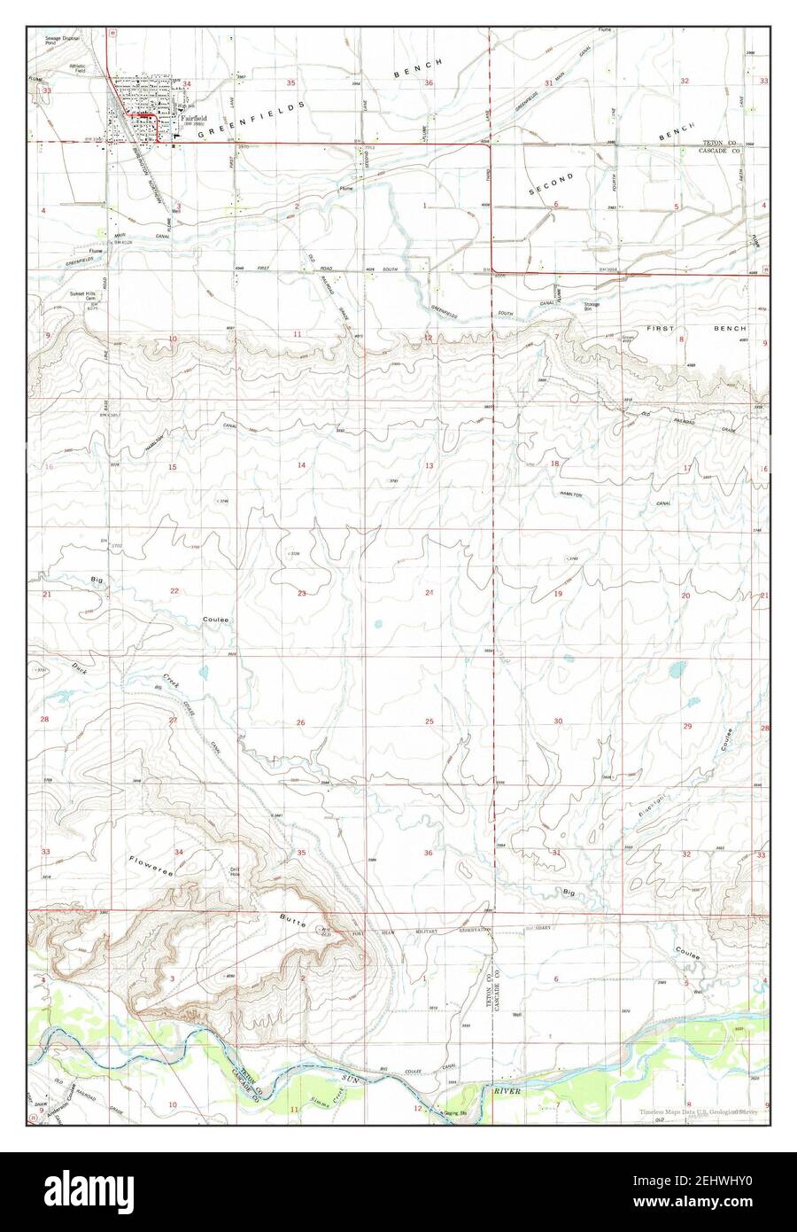 Fairfield, Montana, map 1983, 1:24000, United States of America by ...
