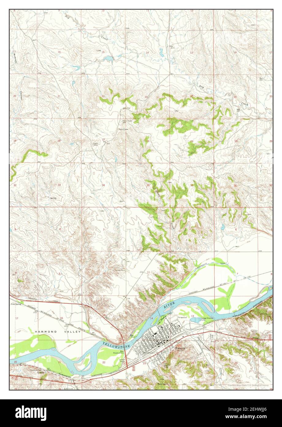 Map of forsyth montana hi-res stock photography and images - Alamy