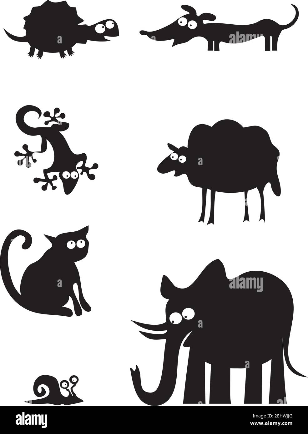 Funny animal silhouettes. Vector illustration Stock Vector Image & Art ...