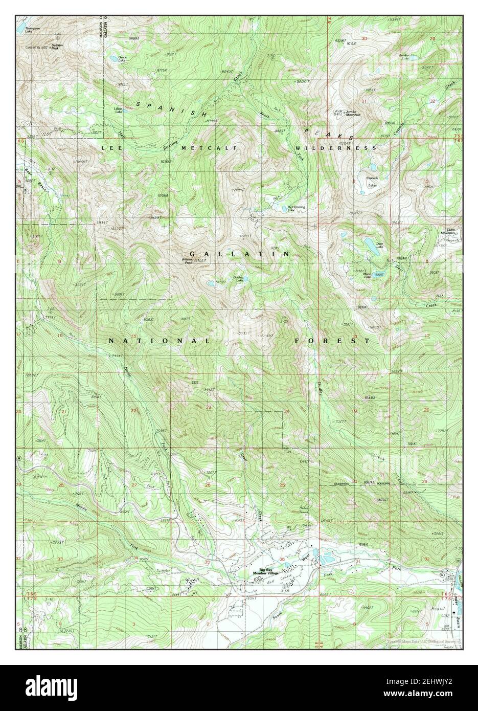 Gallatin Peak, Montana, map 1988, 1:24000, United States of America by ...