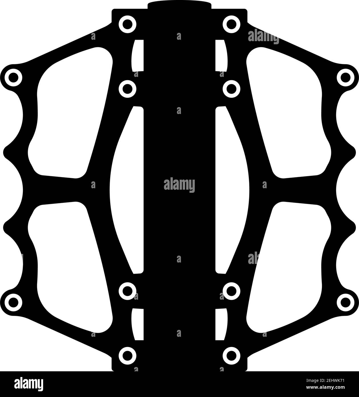 Bike Pedal Icon. Black Glyph Design. Vector Illustration Stock Vector ...