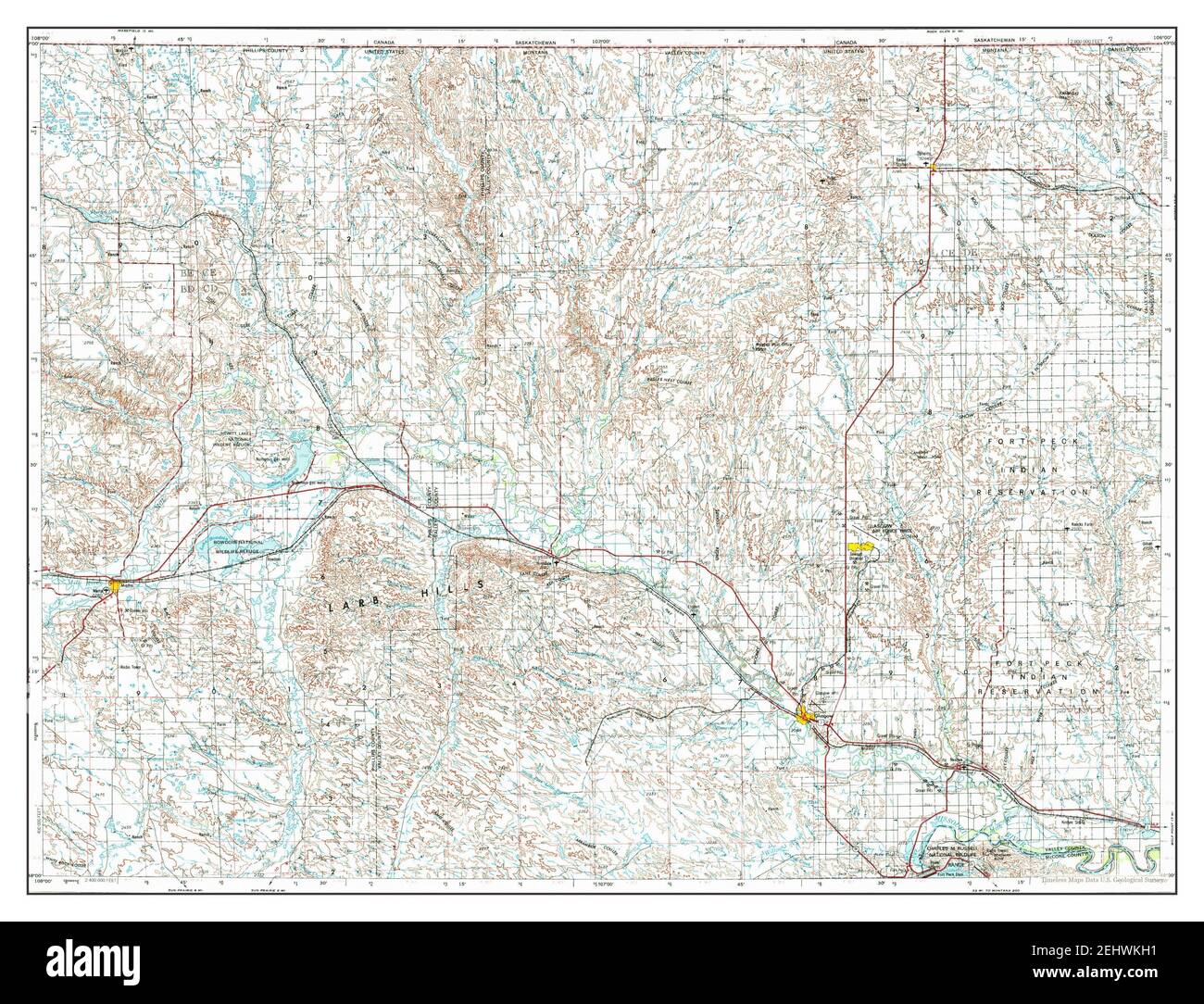 Glasgow, Montana, map 1954, 1:250000, United States of America by ...