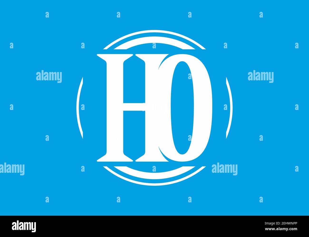 Blue white of HO initial letter in circle design Stock Vector Image ...