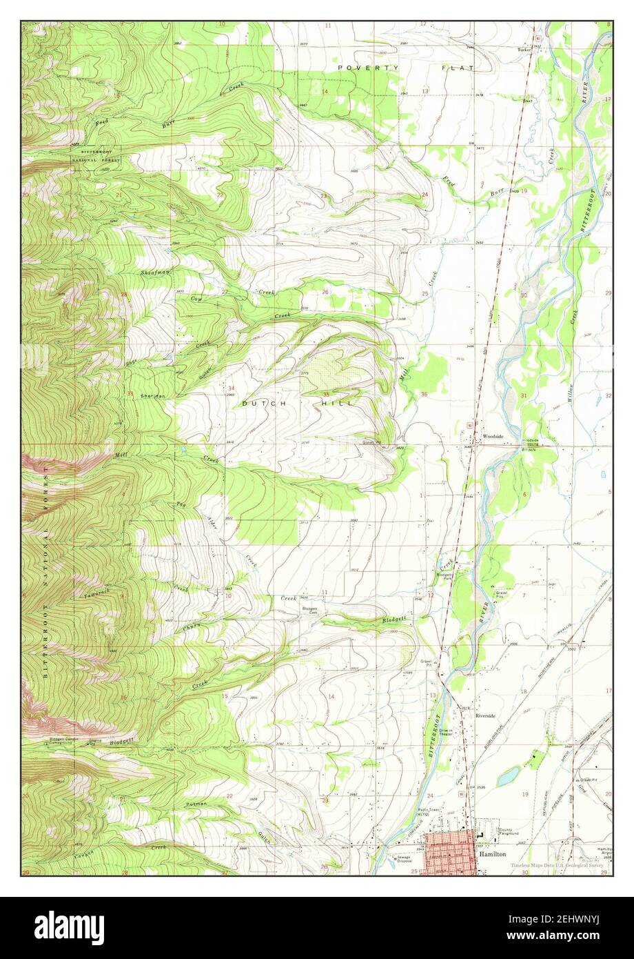 Map of hamilton montana hi-res stock photography and images - Alamy