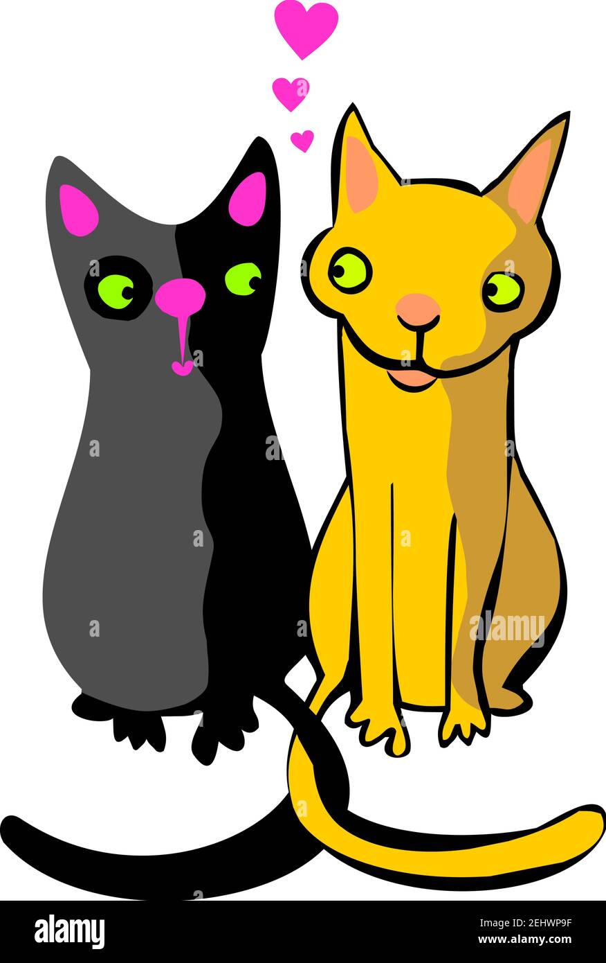Funny cats cartoon vector illustration Stock Vector Image & Art - Alamy