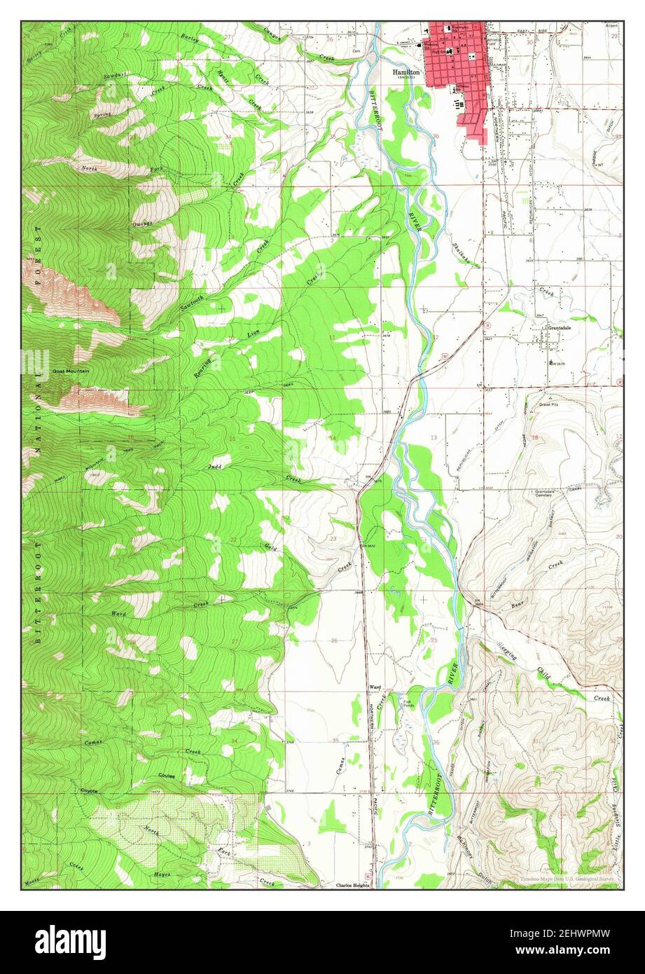 Hamilton montana map hi-res stock photography and images - Alamy