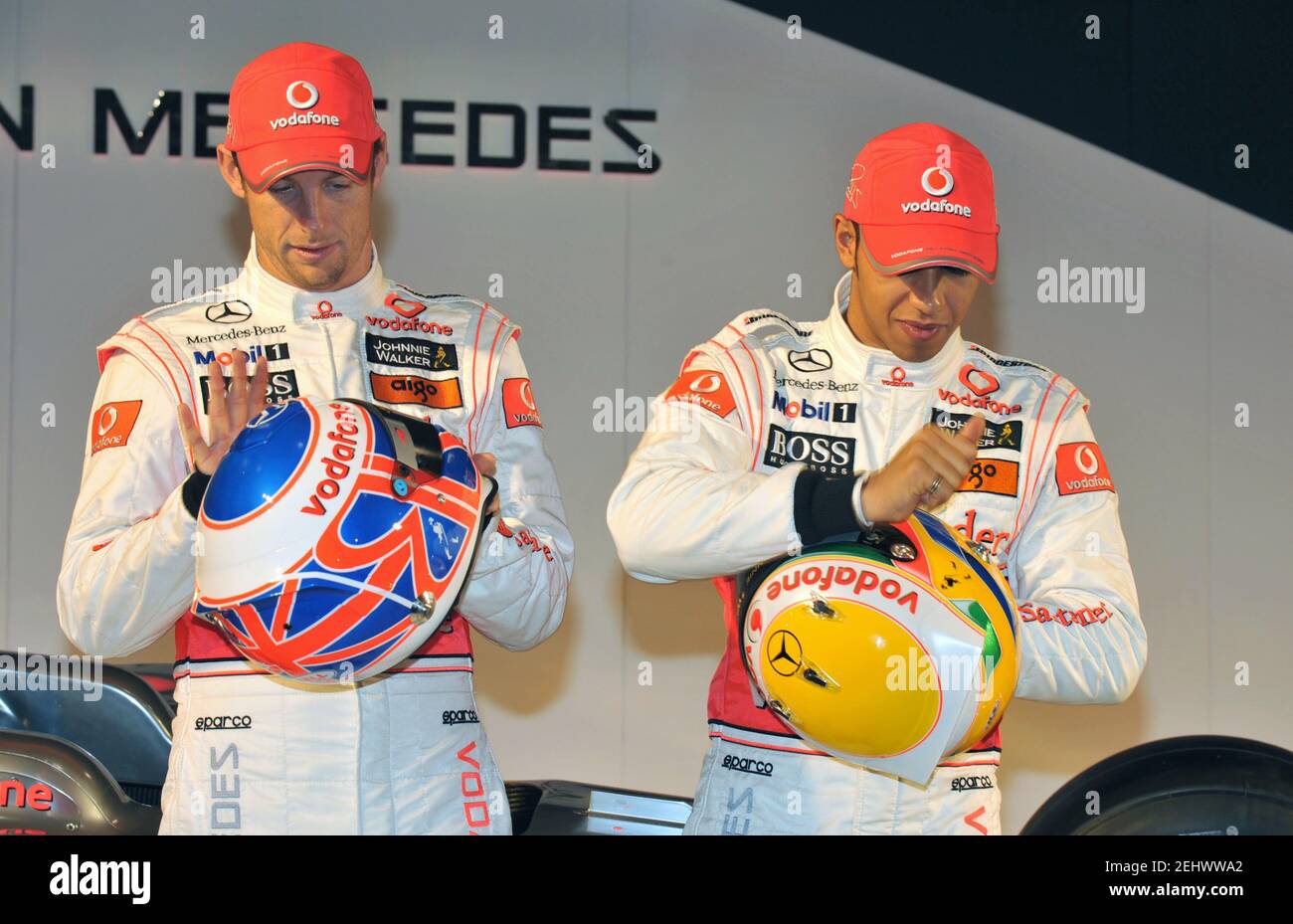 Button lewis hamilton vodafone mclaren hi-res stock photography and ...