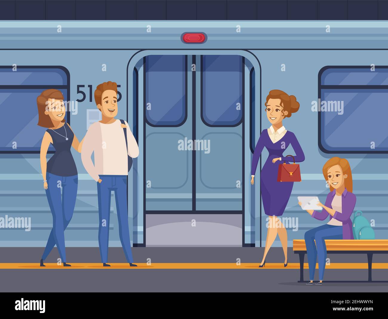 Person on train with tablet Stock Vector Images - Alamy
