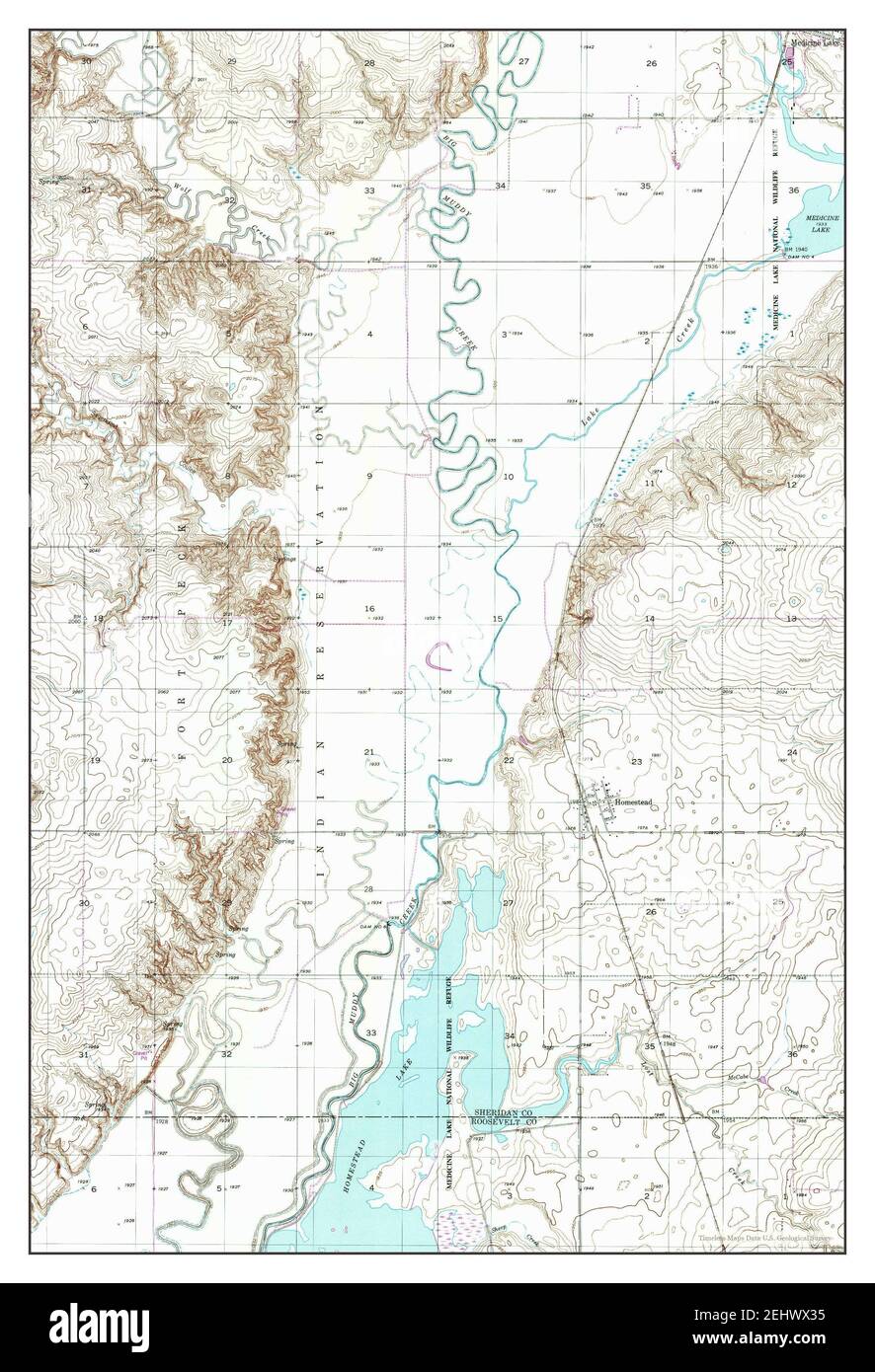 Homestead, Montana, map 1947, 1:24000, United States of America by ...