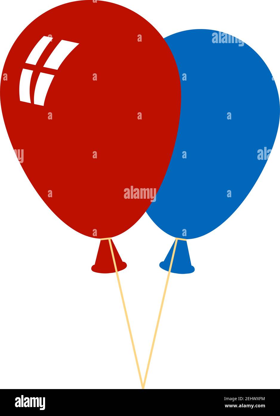 Two Balloons Icon. Flat Color Design. Vector Illustration Stock Vector ...