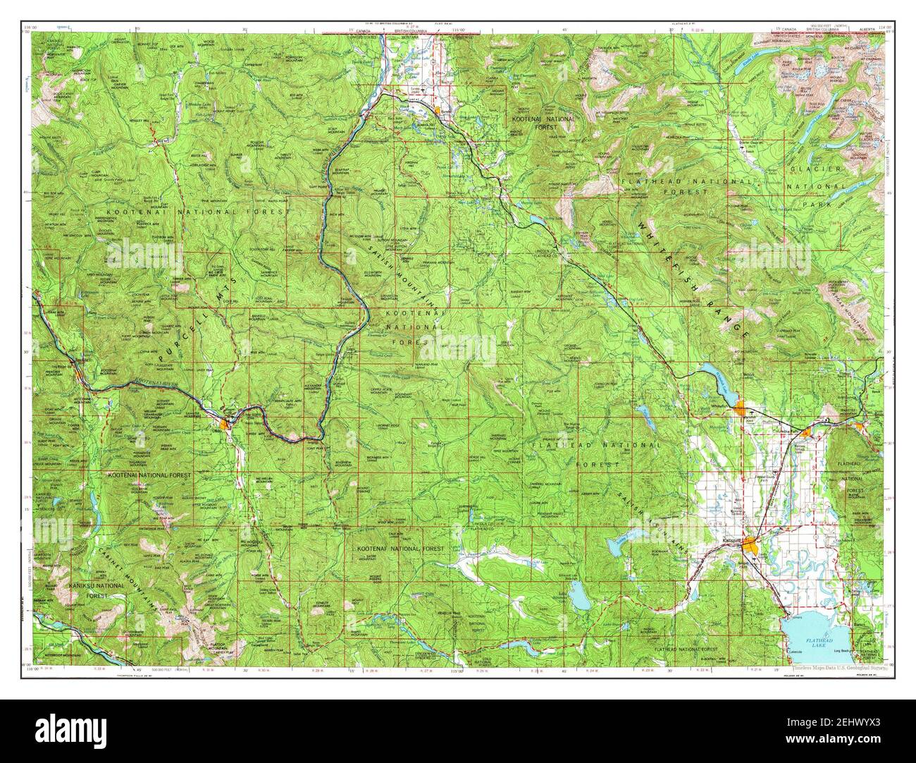 Kalispell Montana Map High Resolution Stock Photography and Images - Alamy