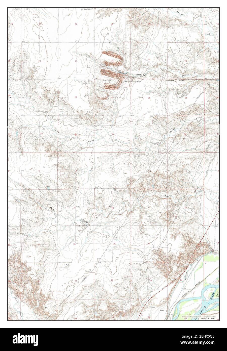 Knife River Mine, Montana, map 1966, 1:24000, United States of America ...