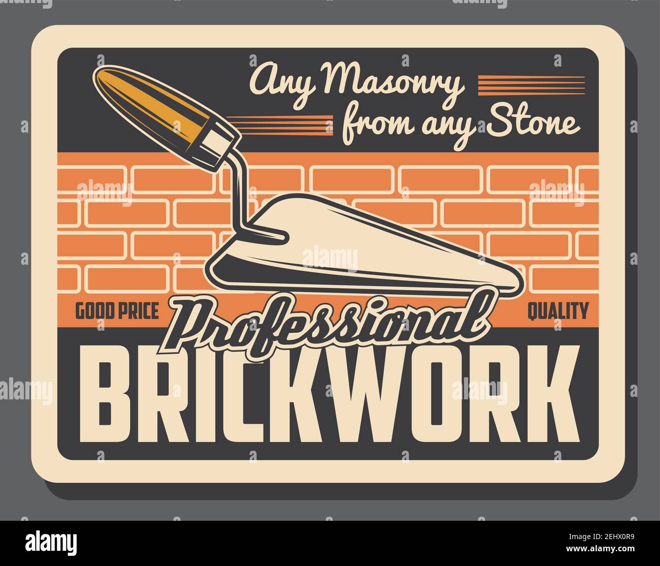 Masonry brickwork service advertisement poster, professional house ...