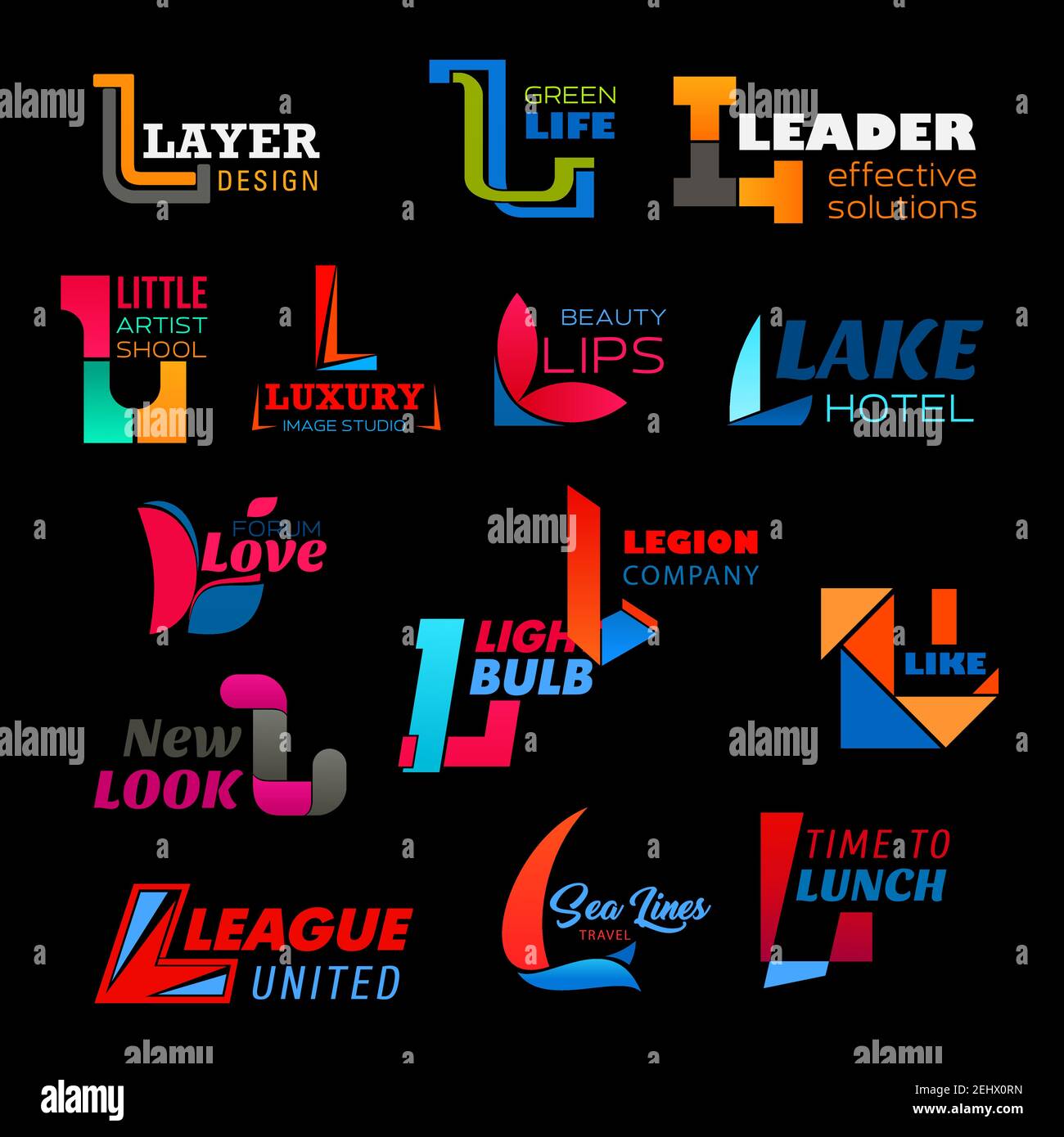 Letter L icons modern trend design for agency, company or beauty studio ...