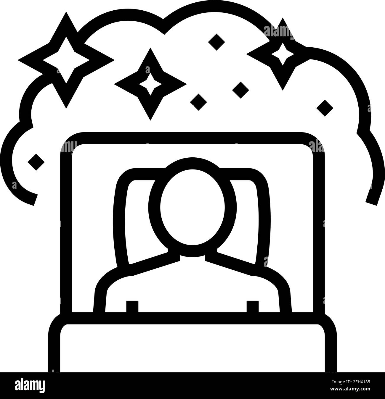 sleeping with dream patient line icon vector illustration Stock Vector ...