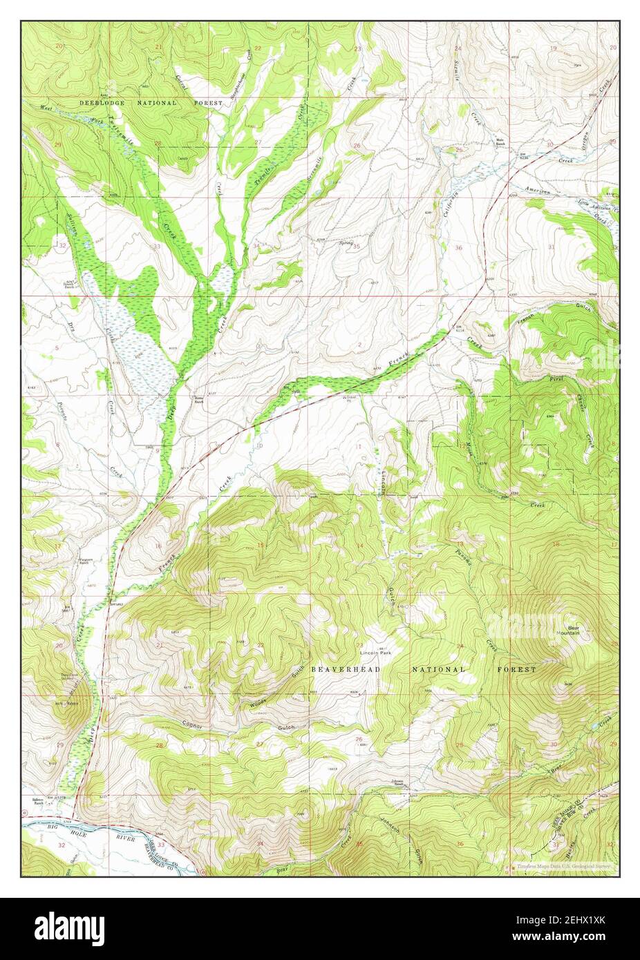 Map Of Lincoln Montana High Resolution Stock Photography and Images - Alamy