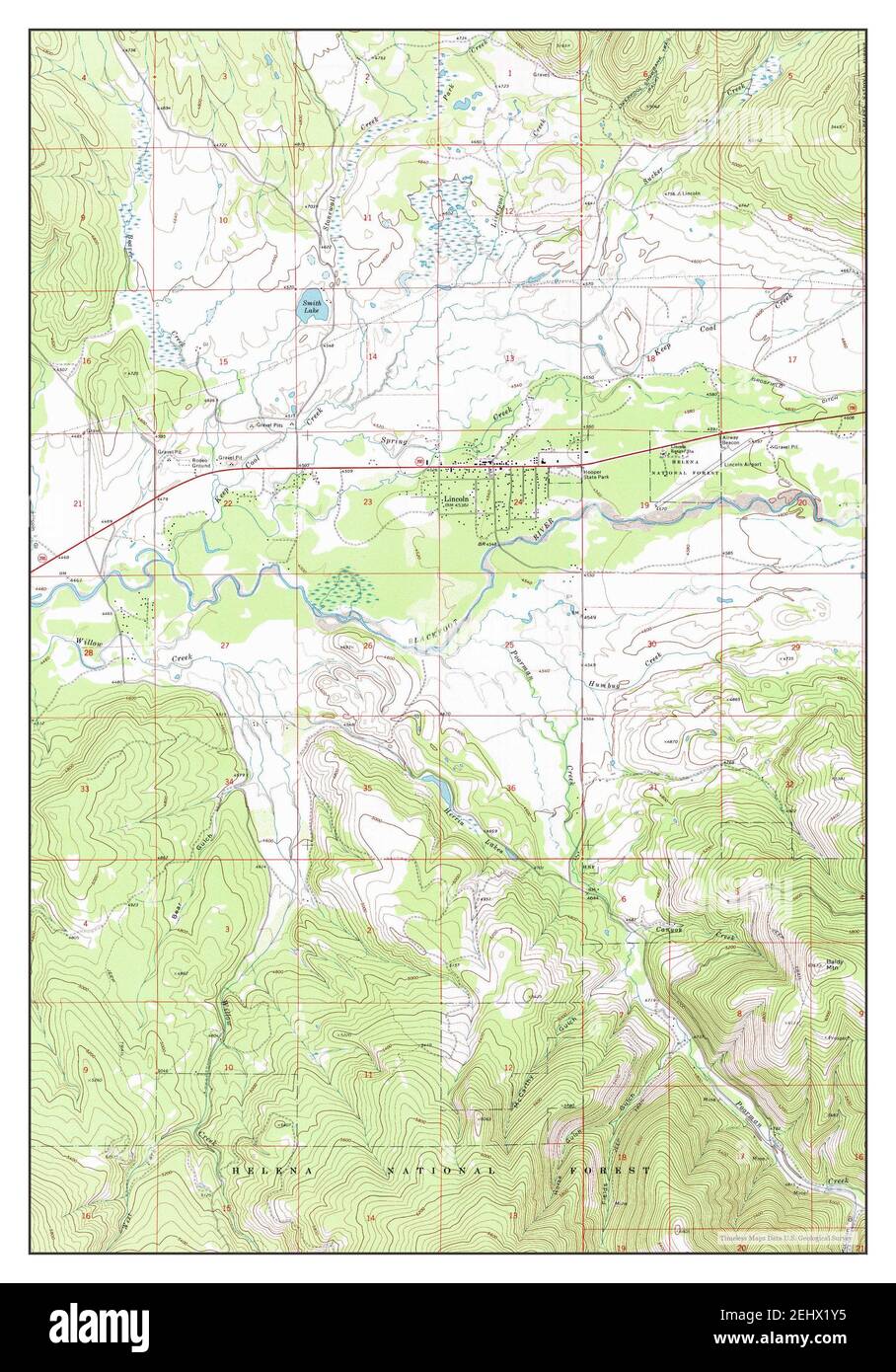 Lincoln Montana Map High Resolution Stock Photography and Images - Alamy
