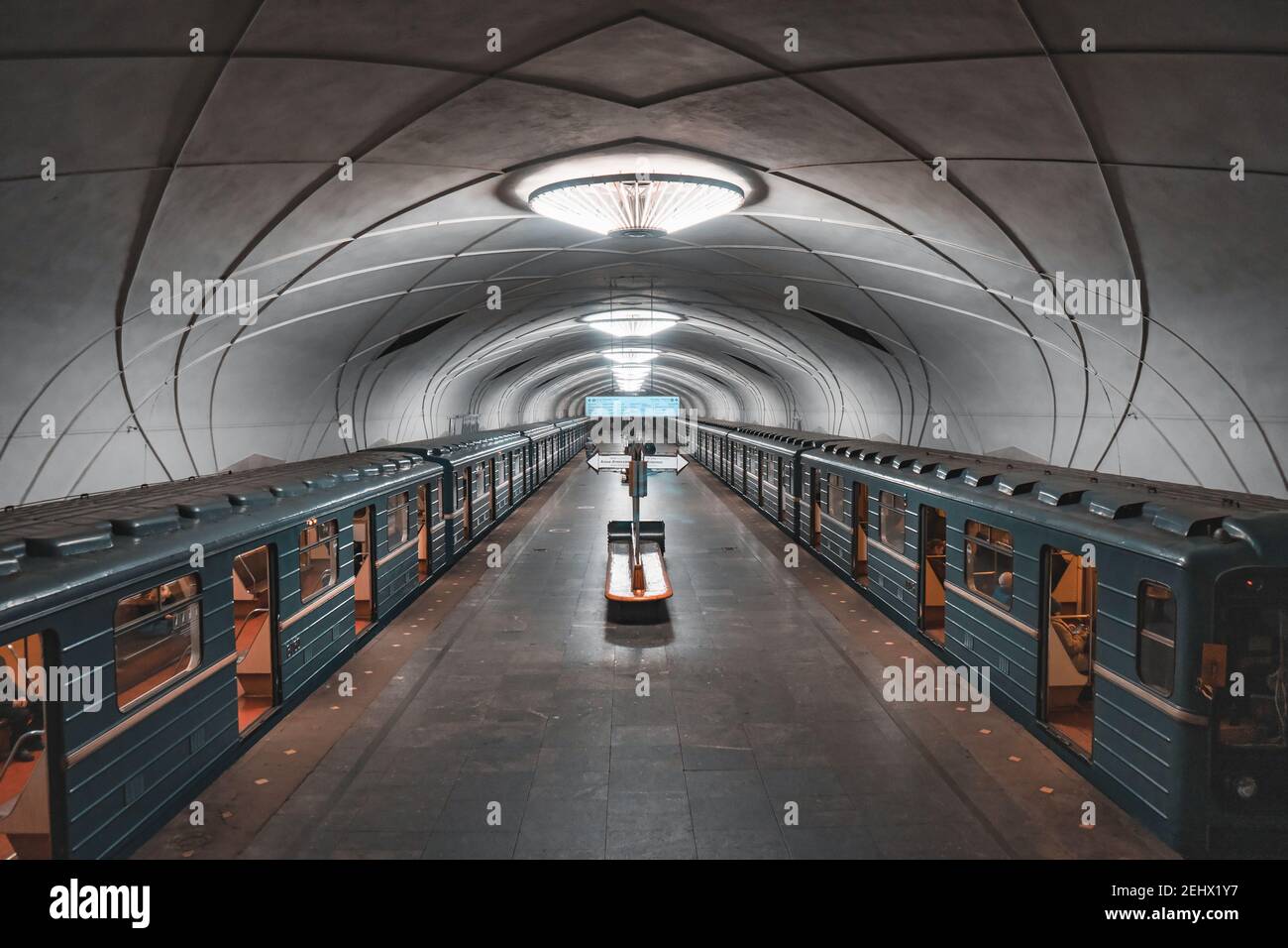 Aeroport metro station, Zamoskvoretskaya Line. The Moscow Metro is a ...