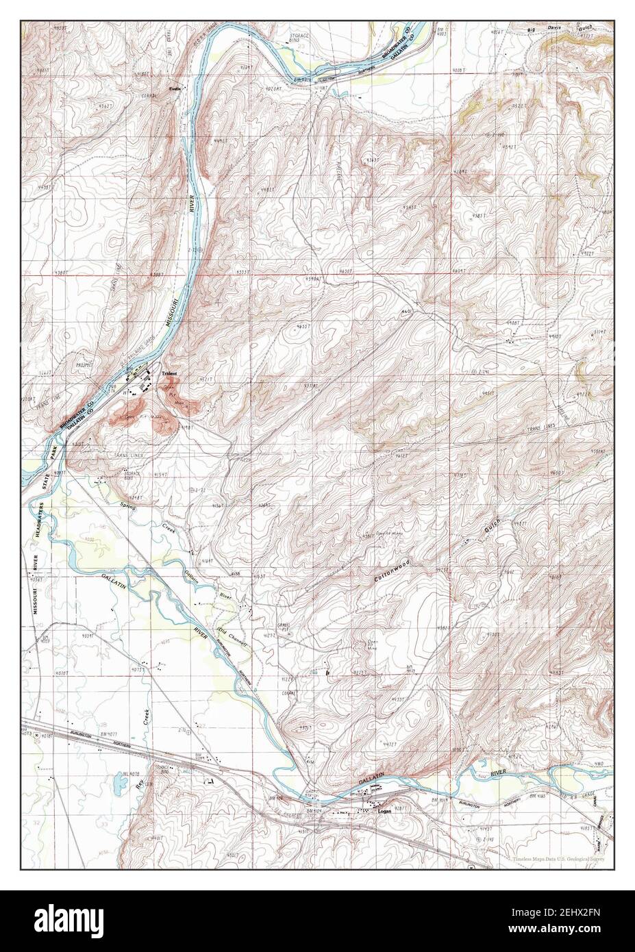 Logan, Montana, map 1987, 1:24000, United States of America by Timeless ...
