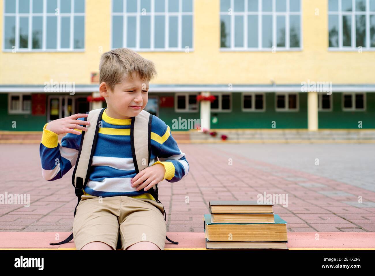 Sad Kid Going To School