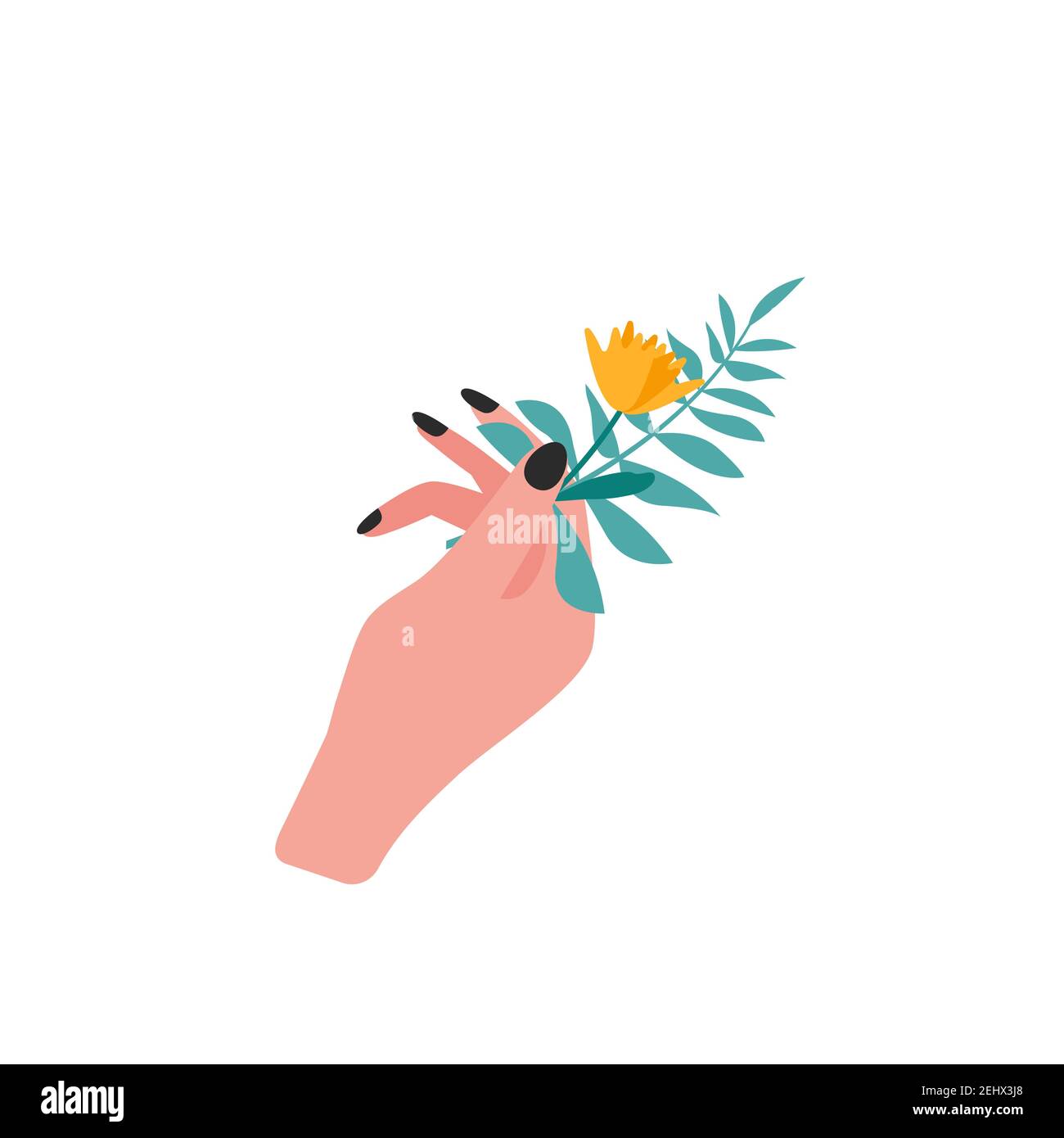 female hand with flowers Stock Vector Image & Art - Alamy