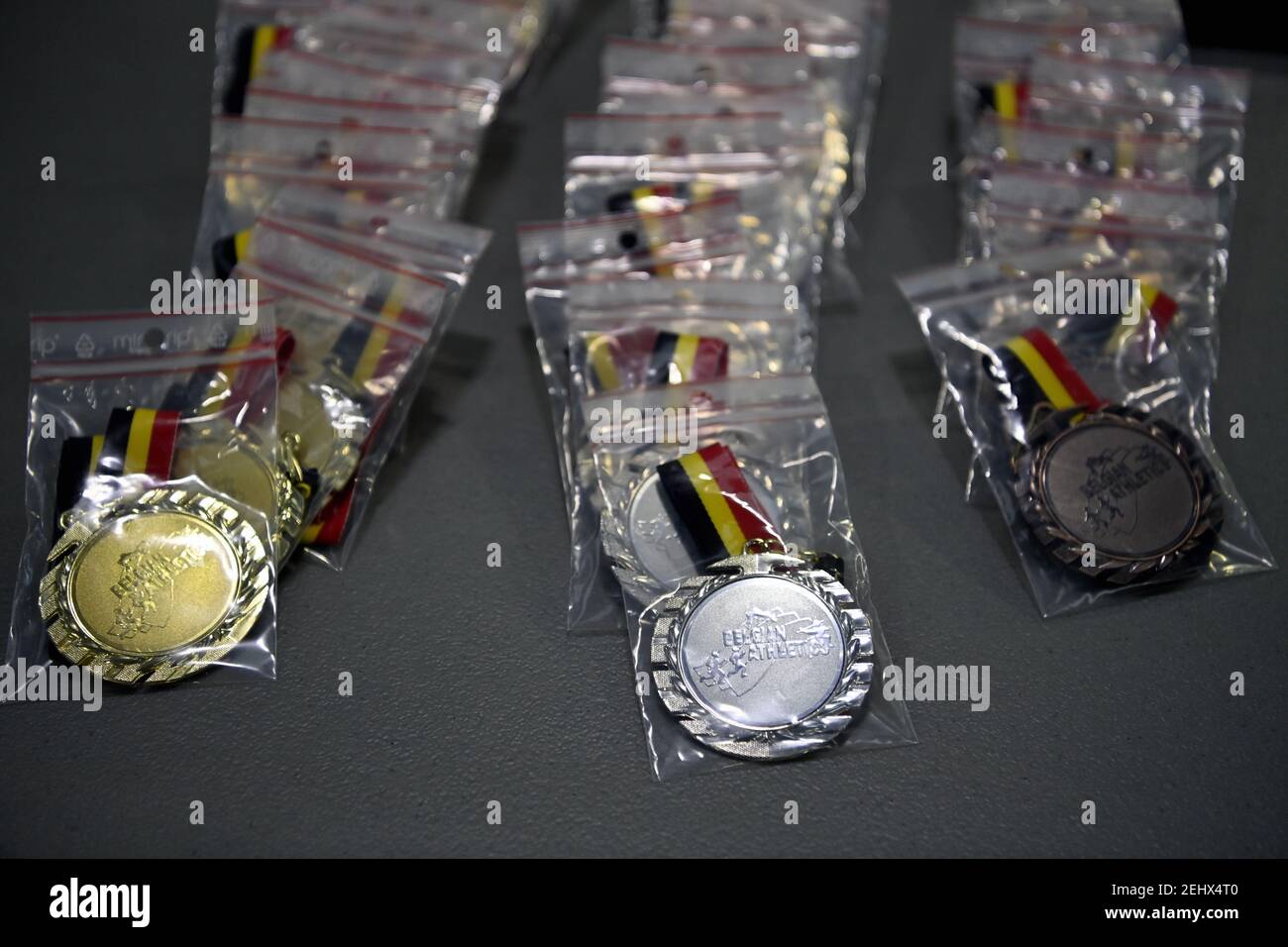 Illustration picture shows the medals during the Belgian Indoor ...