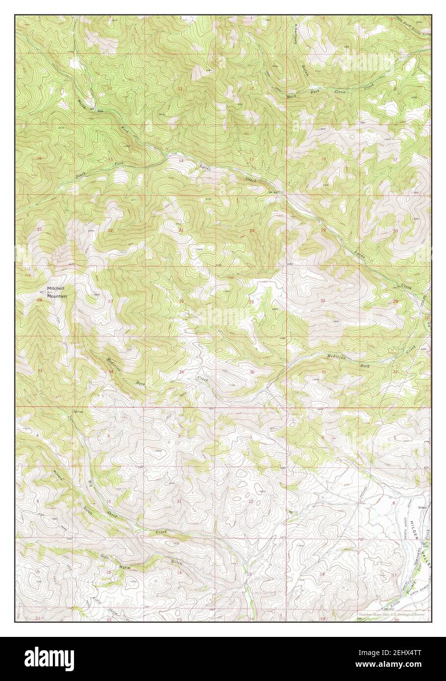 Mitchell Mountain, Montana, map 1962, 1:24000, United States of America ...