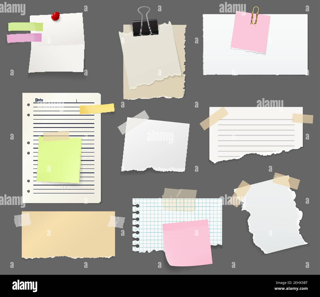 Torn paper stuck with tape Stock Vector Images - Alamy