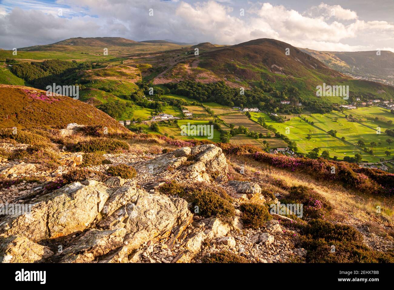 View over North Wales mountains from the Sychnant Pass Stock Photo - Alamy