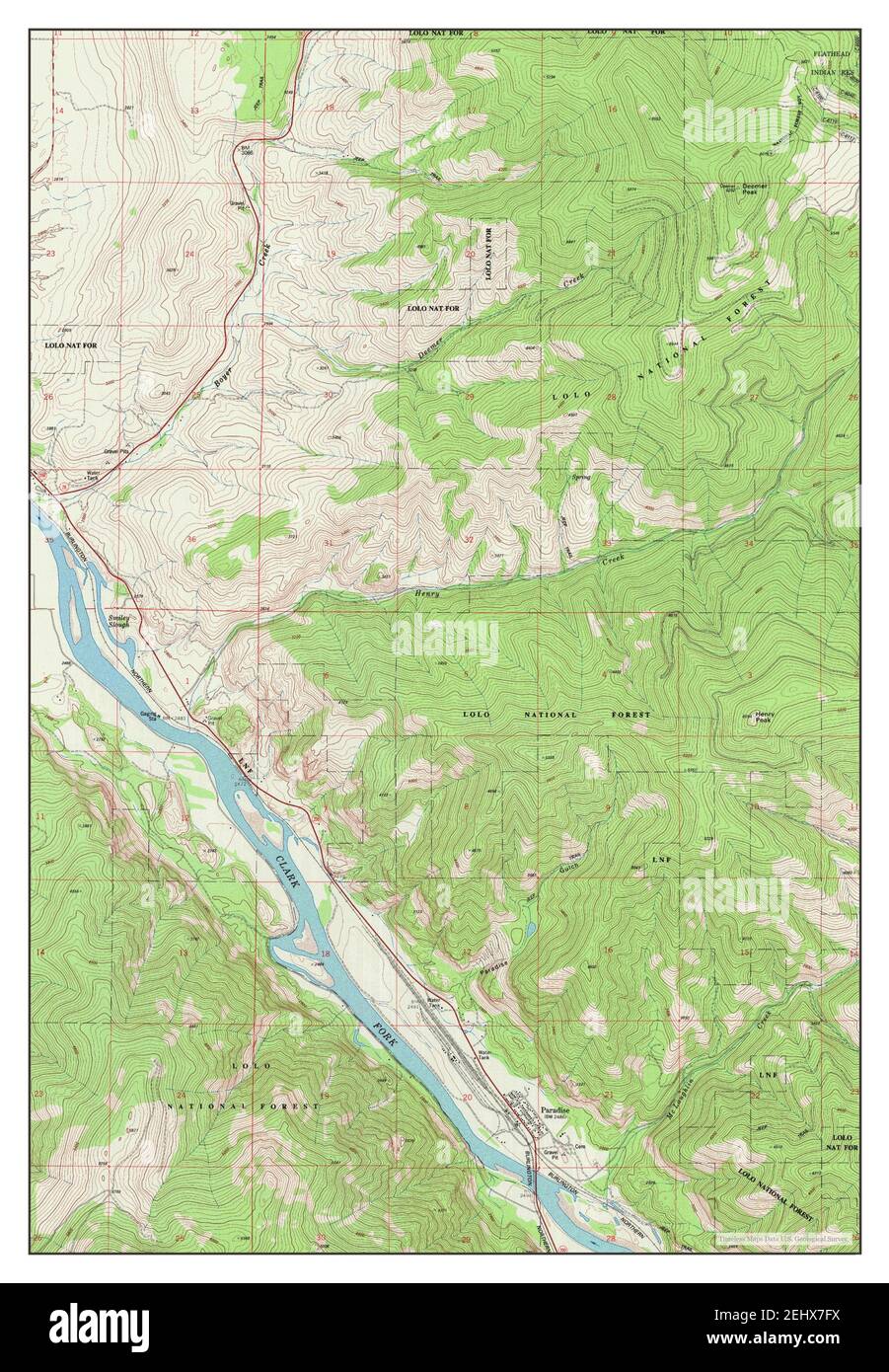 Paradise, Montana, map 1989, 1:24000, United States of America by ...