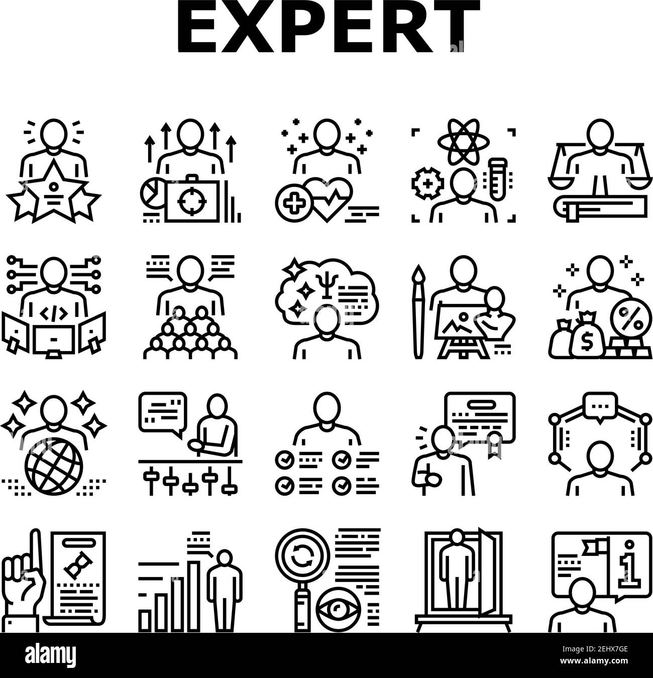 Expert Human Skills Collection Icons Set Vector Stock Vector Image ...