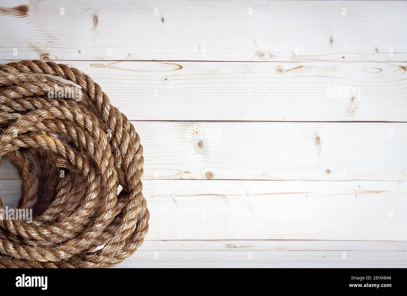 White wood with rope background and Stock Photo - Alamy