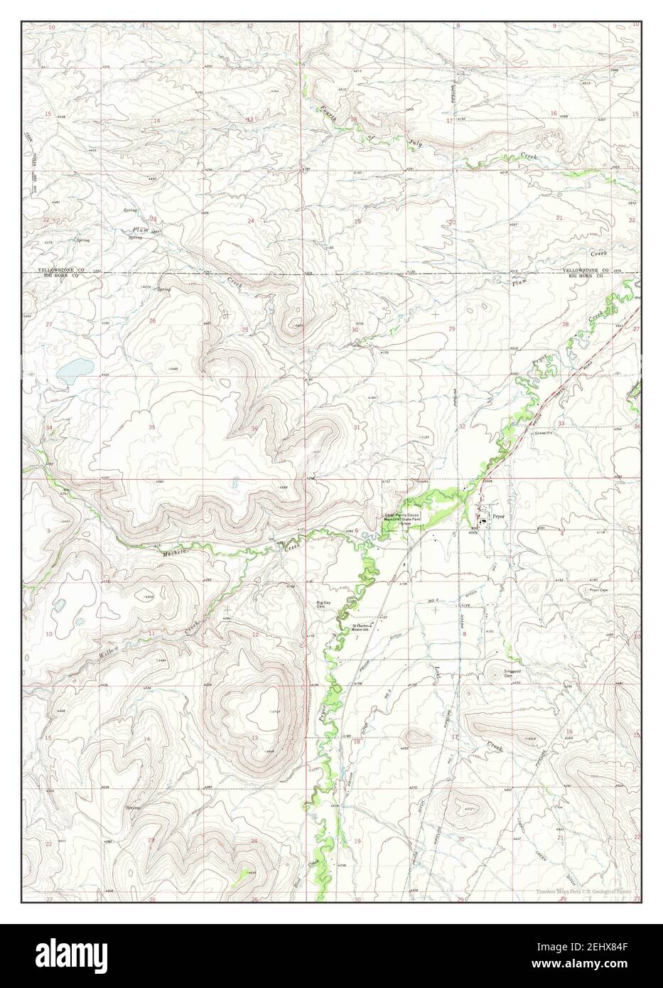 Pryor, Montana, map 1967, 1:24000, United States of America by Timeless ...