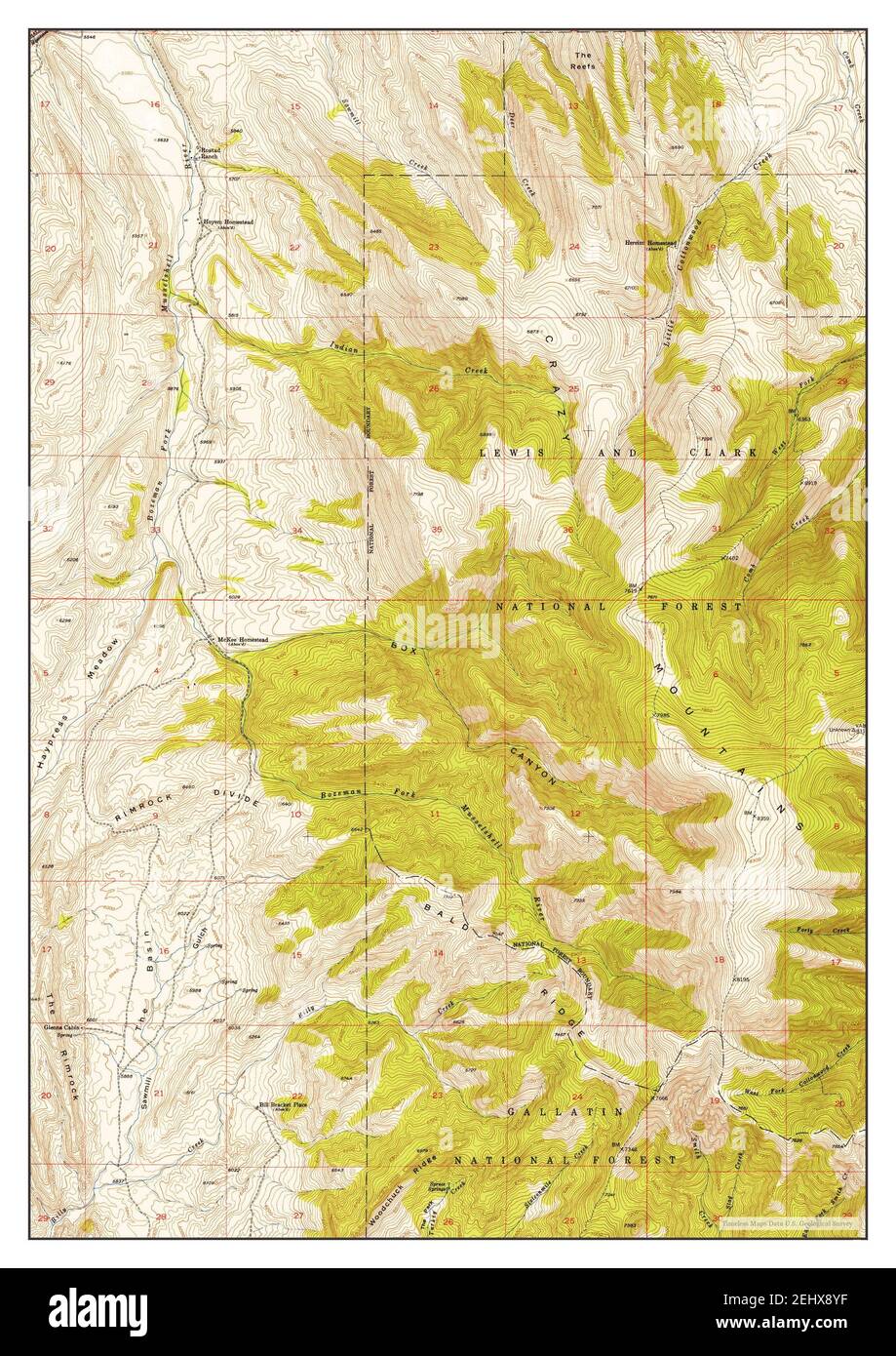 Rimrock Divide, Montana, map 1951, 1:24000, United States of America by ...