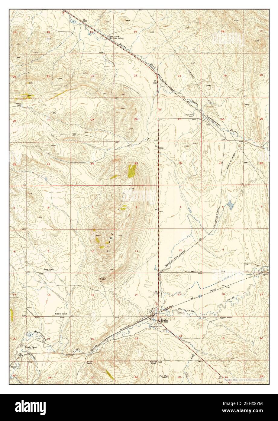 Ringling montana map hi-res stock photography and images - Alamy