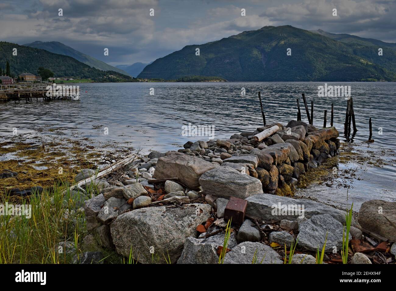 Scandinavian village on lake hi-res stock photography and images - Alamy