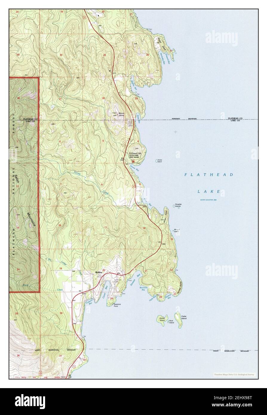 Rollins, Montana, map 1994, 1:24000, United States of America by ...