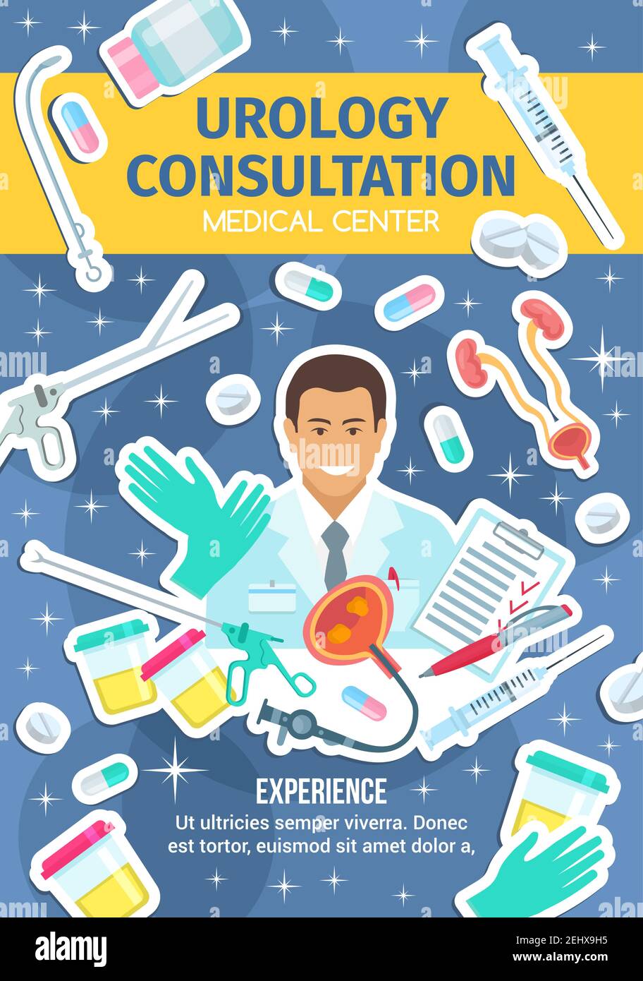 Urologist on urology poster for urological disease clinic. Urinary ...