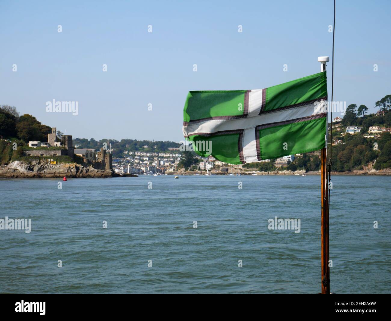 The Devon flag flies from the paddle steamer "Kingswear Castle" off the ...