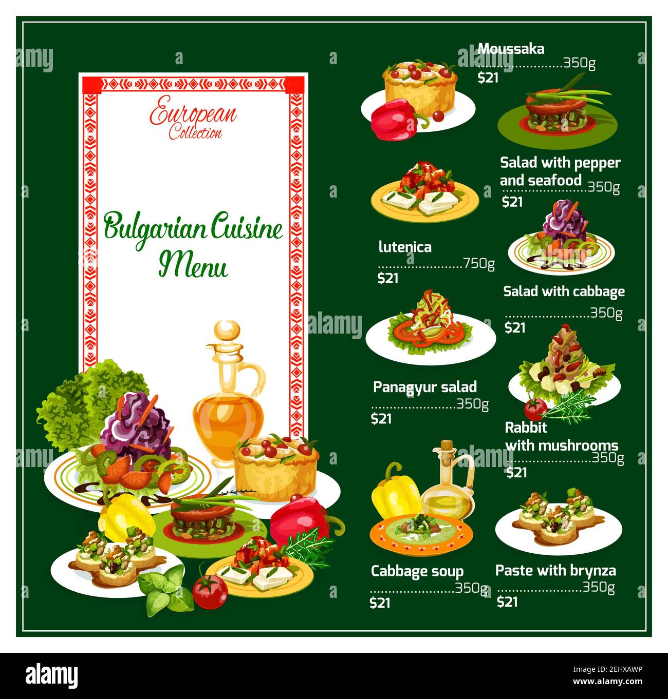 Seafood pepper salad Stock Vector Images - Alamy