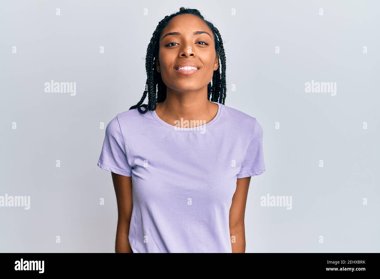 African american woman wearing casual clothes with a happy and cool ...