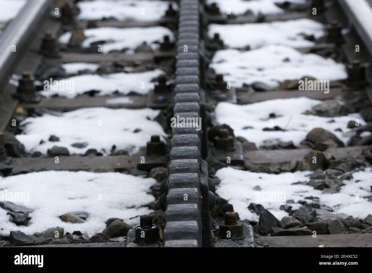 Rails of a cog railway hi-res stock photography and images - Alamy