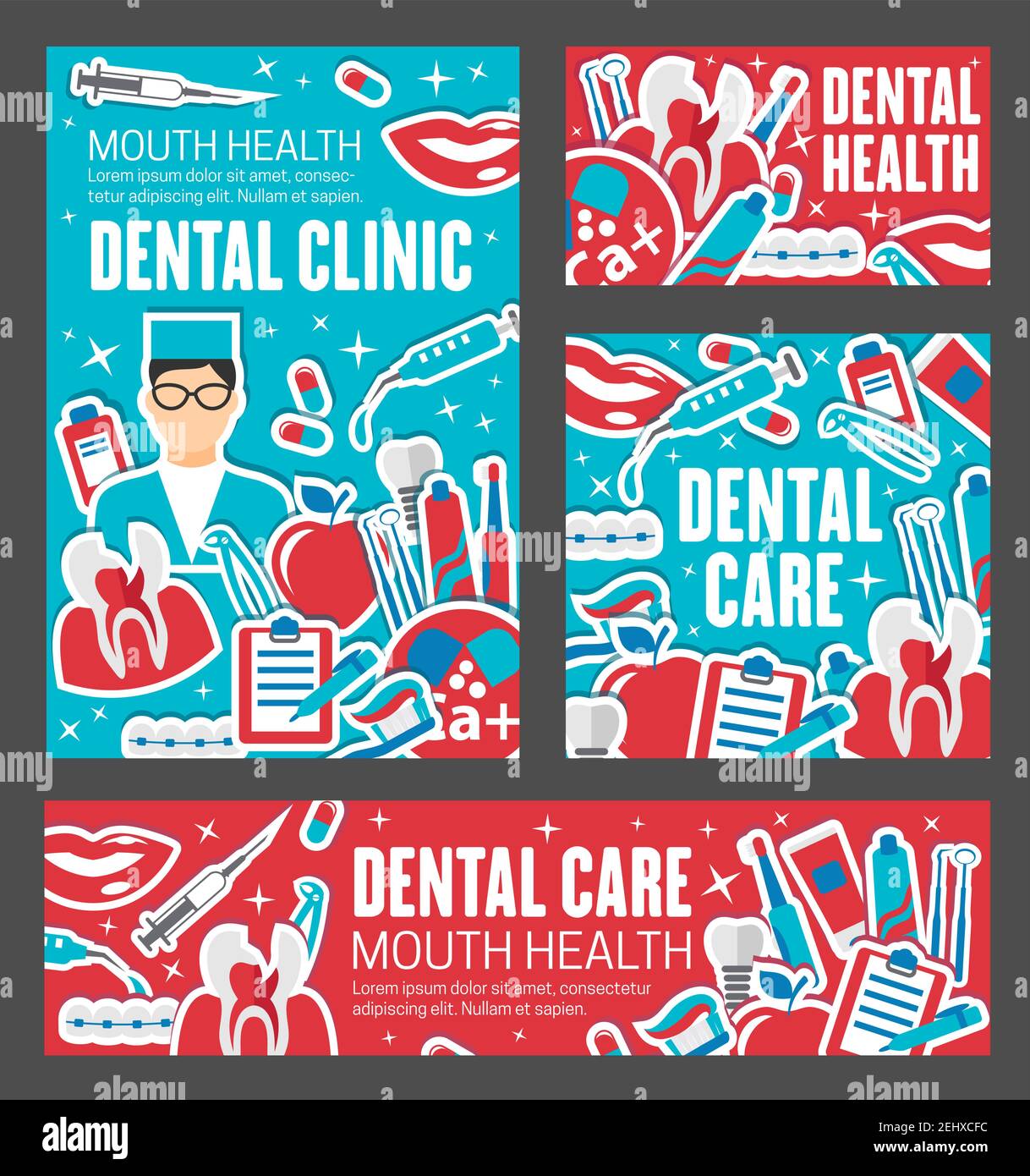 Dentistry, dental care and tooth oral hygiene. Dentist doctor ...