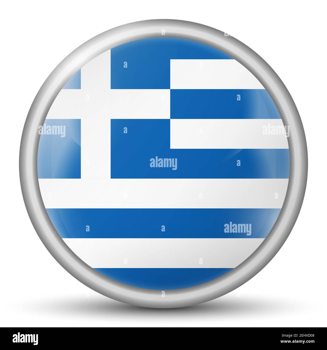 Glass light ball with flag of Greece. Round sphere, template icon ...