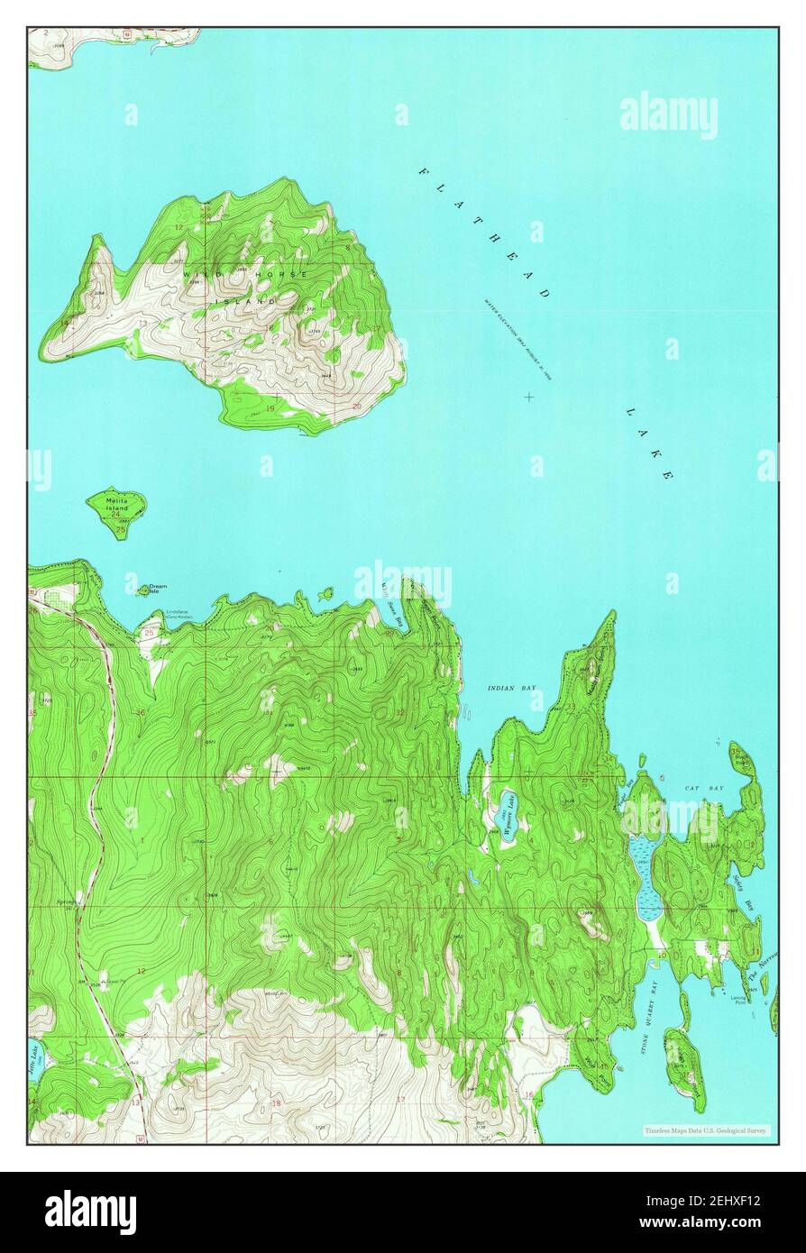 Wild Horse Island, Montana, map 1964, 1:24000, United States of America ...