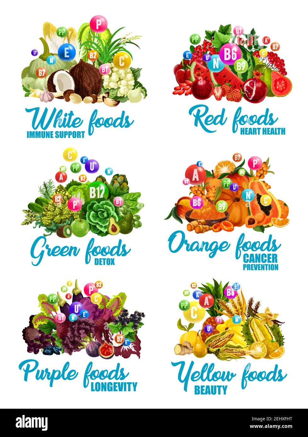 Rainbow fruits and vegetables Stock Vector Images - Alamy